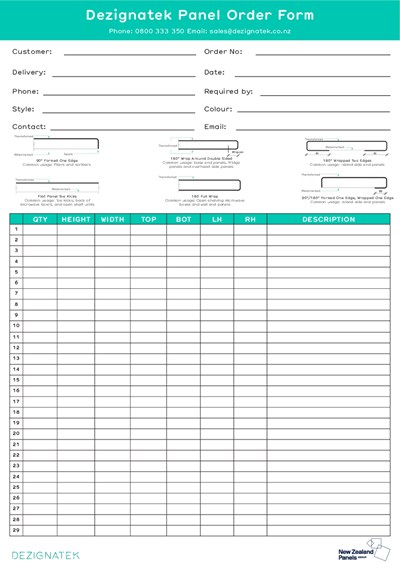 Dezignatek Order Form | Dezignatek